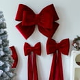 Extra-Large Velvet Christmas Bow - 12" Foldable Door/Wreath Hanging Decor - Walmart.com