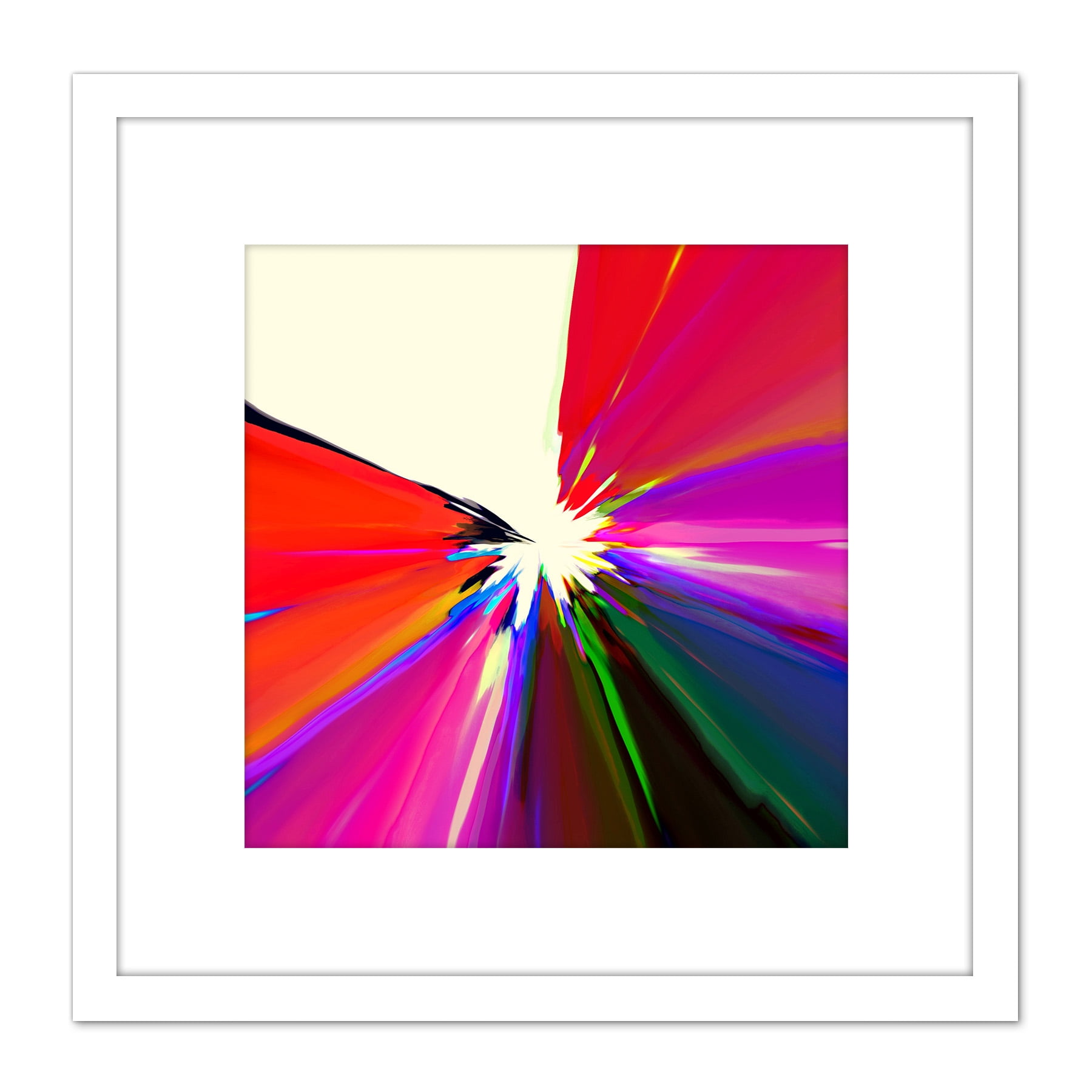 Abstract Pattern Design Colourful Floral Graphic 8X8 Inch Square Wooden ...