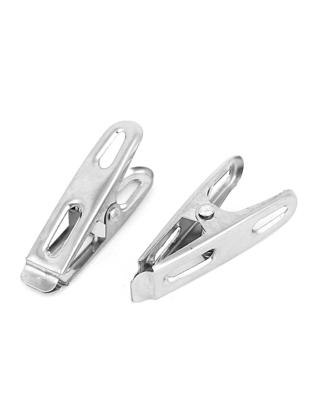 10pcs Stainless Steel Laundry Hanging Dry Clothes Clips Pins Clamps ...