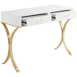Meridian Furniture Monroe Gold Vanity / Desk / Console - Walmart.com