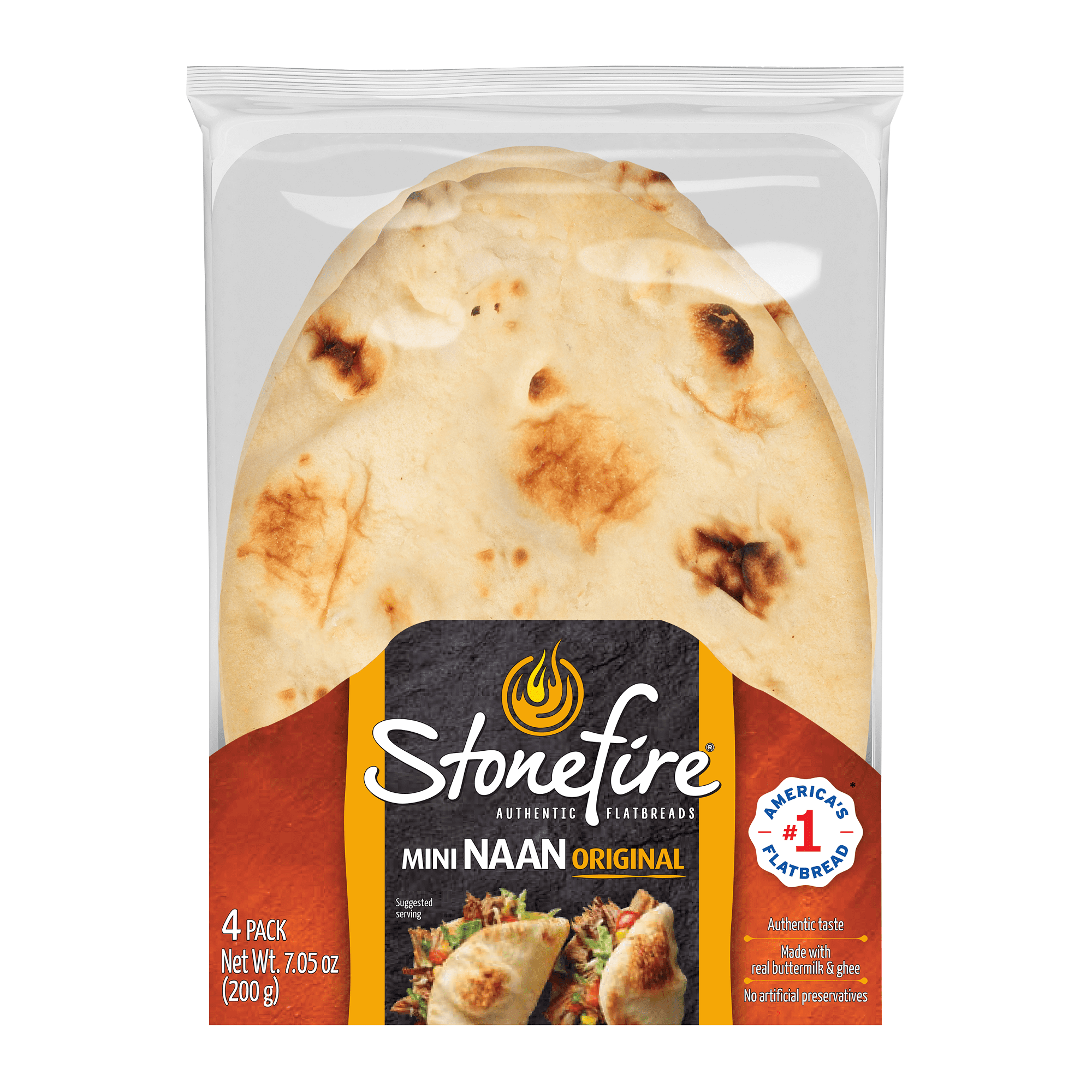 Stonefire Original Mini Naan, 7.05 oz, 4 Count - Walmart.com