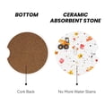 2pcs Ceramic Car Coasters Standard Size With Cork Base And Removal ...