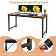 Gymax Modern 63'' Large Study Metal Computer Desk for Home Office ...