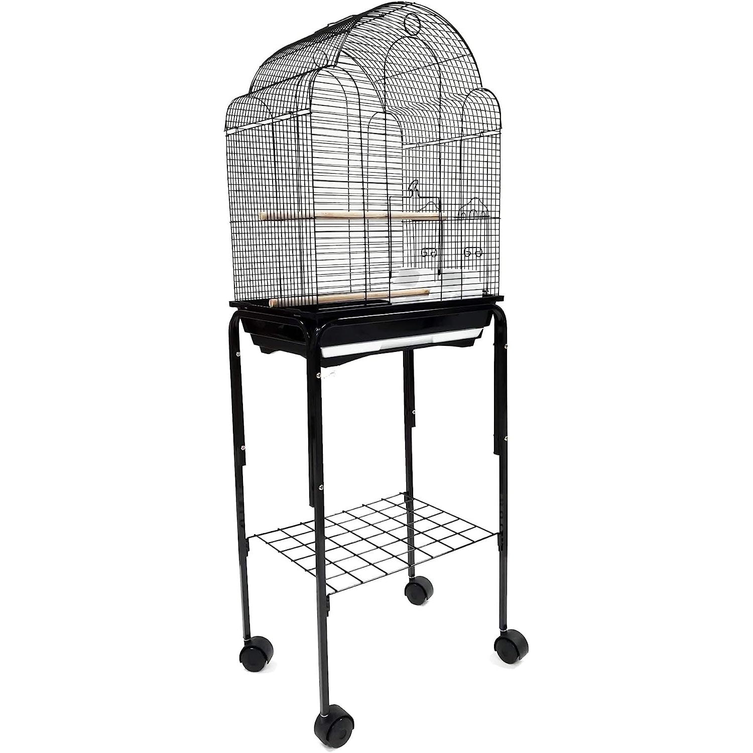 HElectQRIN Bar Spacing Shell Top Black Cage with Stand, Small - Walmart.com