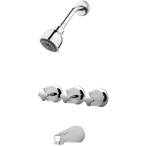 Pfister LG013110 Pfister 3-Handle Tub & Shower Faucet with Metal Knob ...