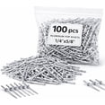 RRFDWQ-100PCS 1/4" x 5/8" Closed End Blind Rivets - Silver Aluminum Pop ...