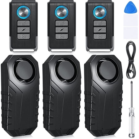 6 Pieces Anti Theft Bicycle Alarm, Wireless Vibration Alarm with Remote ...