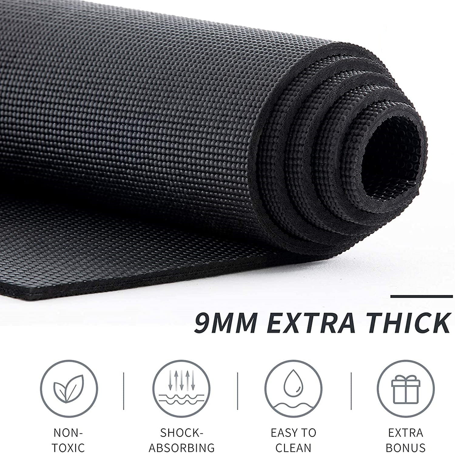 Premium Large Yoga Mat 72"x 48"x 9mm, Feel Free to Move, Non-Slip ...