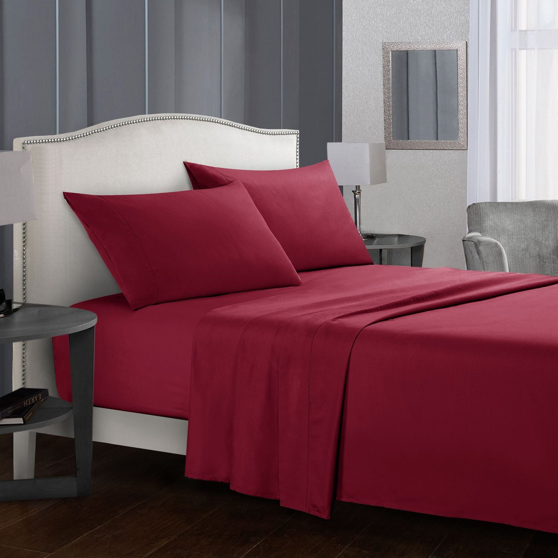Click here for Nvzi Queen Size Bedding Set-1 Set Dark Red Queen C... prices