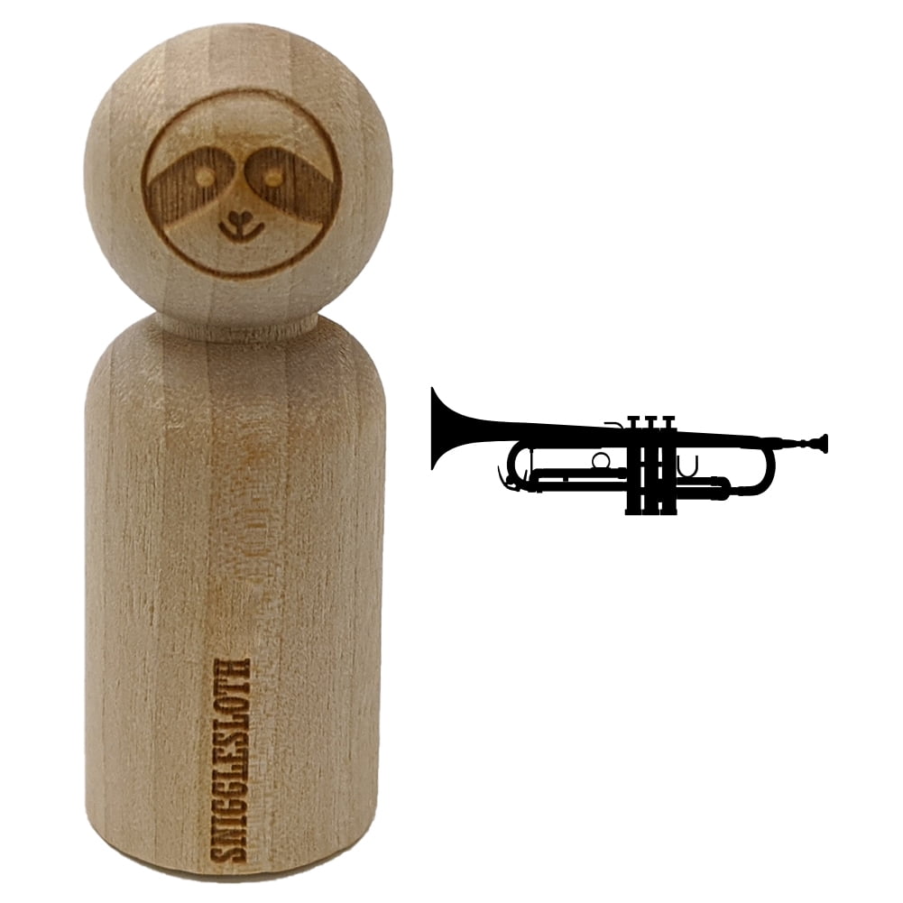 Trumpet Music Instrument Silhouette Rubber Stamp for Scrapbooking ...