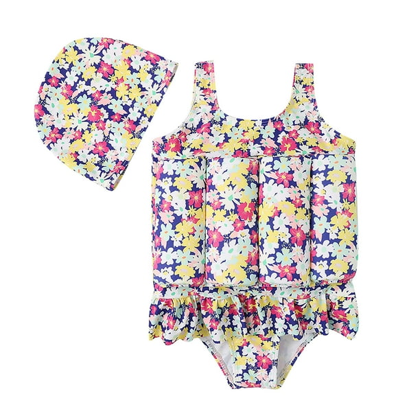 jovati Girls Swimsuit Size 8 Toddler Baby Girls Float Suit Flower ...