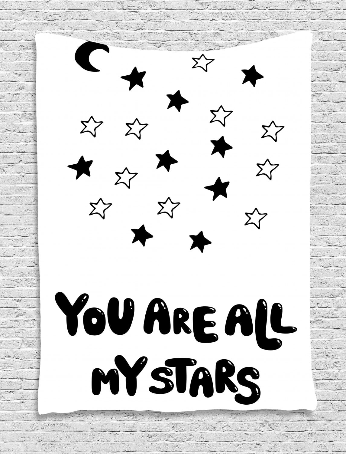Saying Tapestry, You are All My Stars Message with Bubble Letters ...