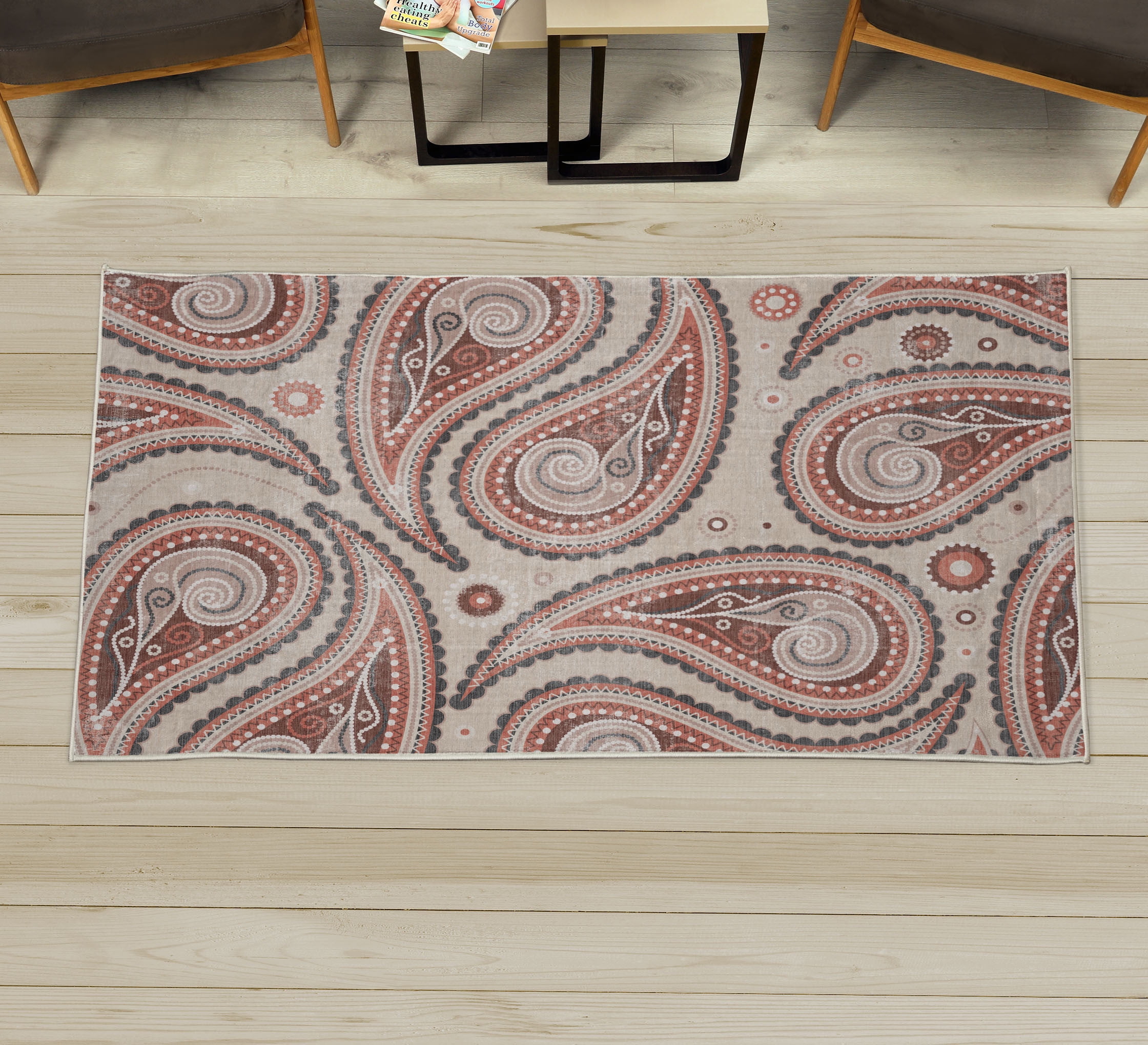 Paisley Decorative Rug, Continuous Fig Like Motifs Pattern Mandala ...