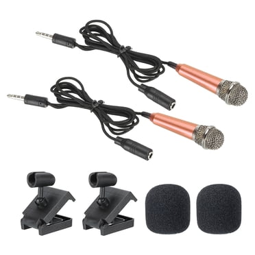 Cheers US 3 5mm Mini Condenser Microphone Phone Karaoke Mic with Stand ...