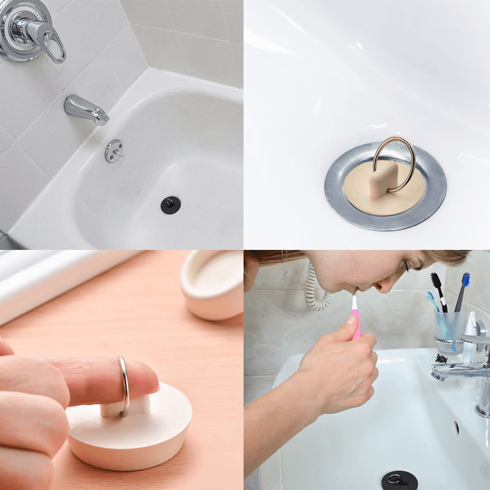 Bathtub Drain Plug Rubber 2Pcs Rubber Drain Stopper Fits 1 7/8 Inch To