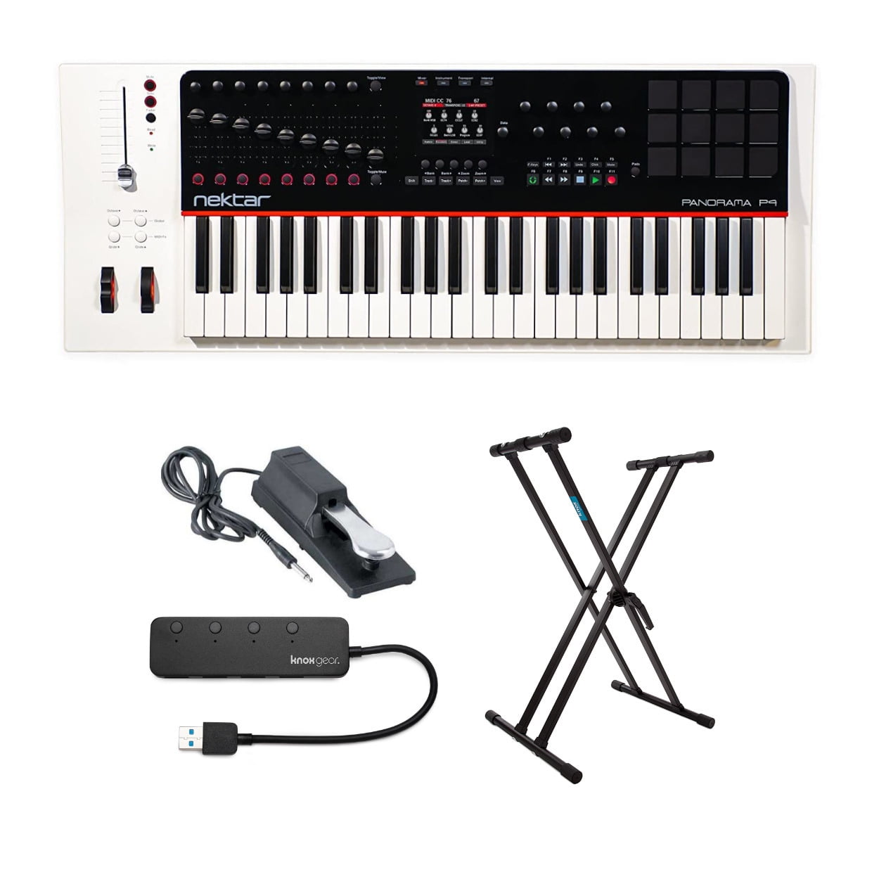 Nektar Panorama P4 49-Key USB MIDI Keyboard Controller with Stand ...