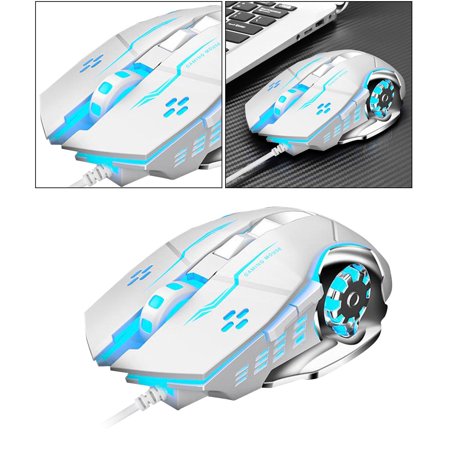 Gaming Mouse [2400 DPI] [] [Breathing Light] Ergonomic Game USB ...