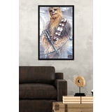 Star Wars: The Last Jedi - Chewie Wall Poster, 22.375" x 34", Framed ...
