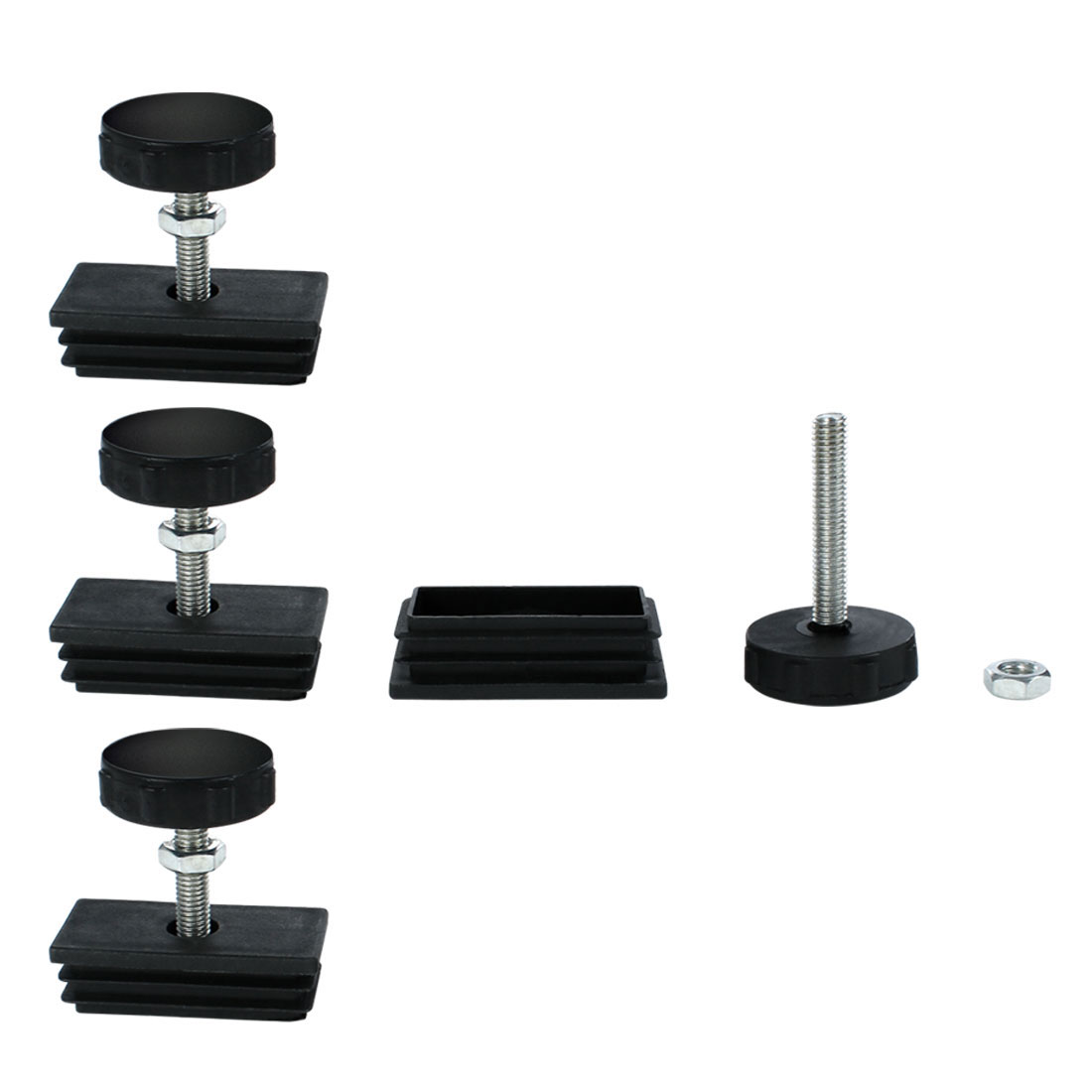 Adjustable Leveling Feet 30 x 60mm Tube Inserts Furniture Table Glide 4 ...