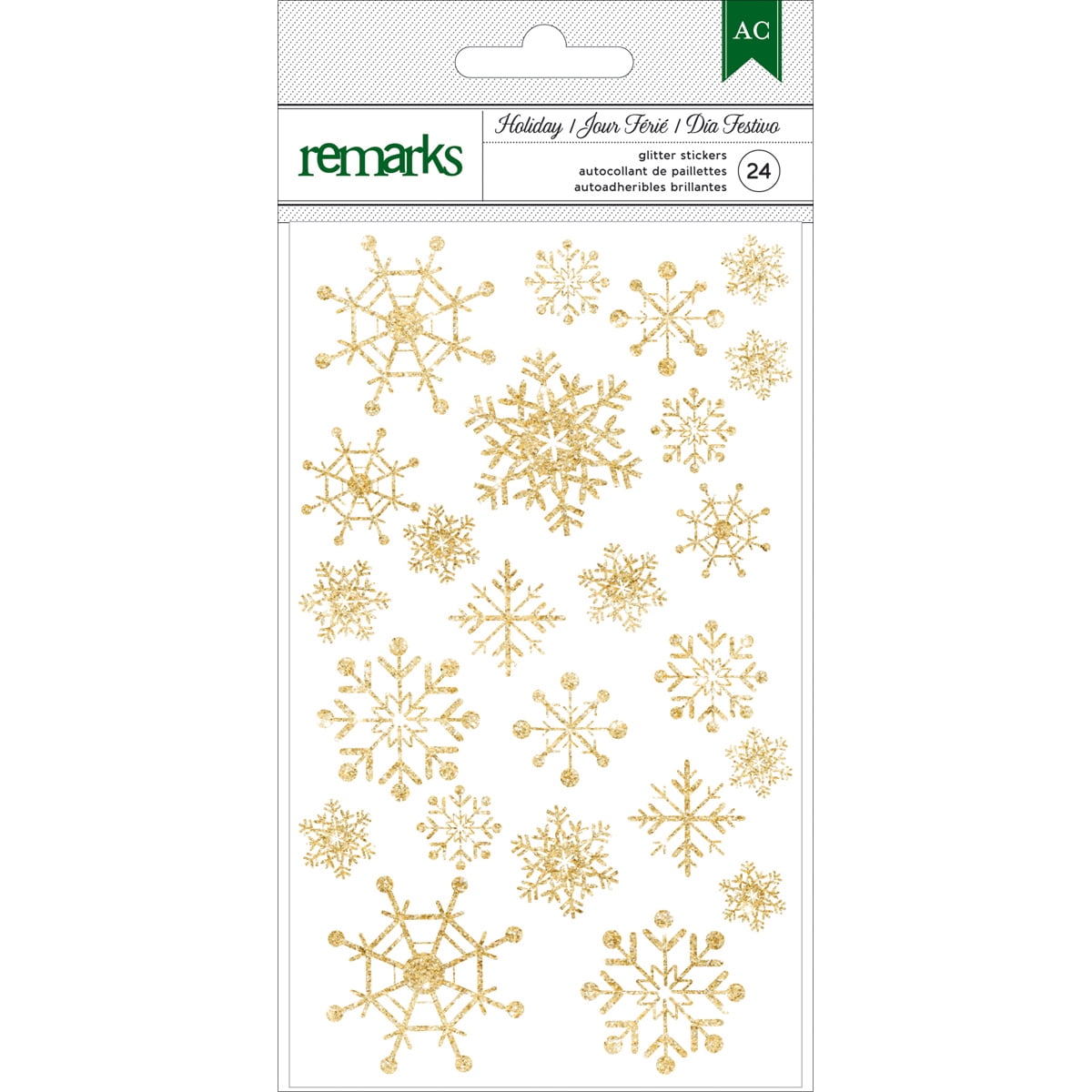American Crafts Christmas Gold Foil Snowflakes Stickers - Walmart.com
