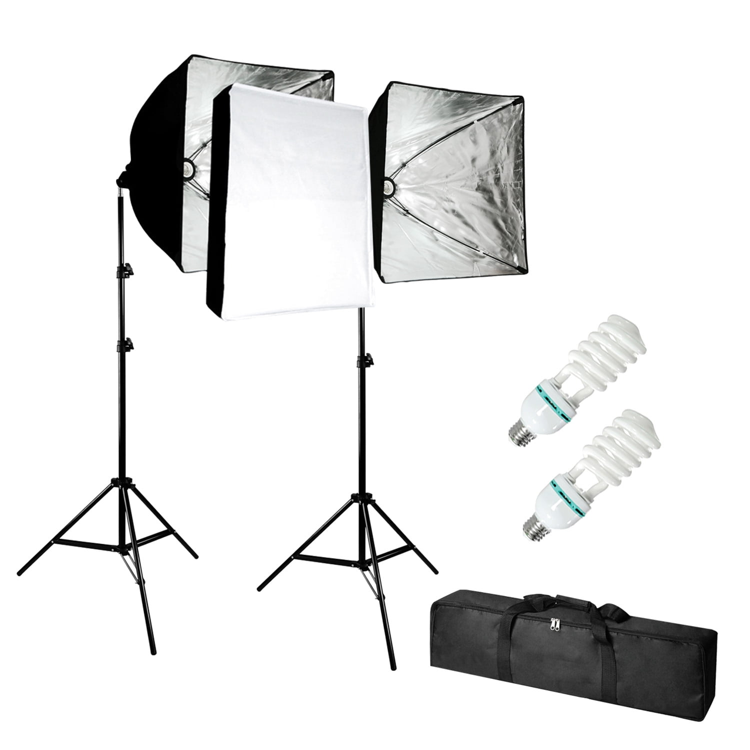 LS Photography 2-Set Lighting Softbox Stand Photo Lighting Kit with ...
