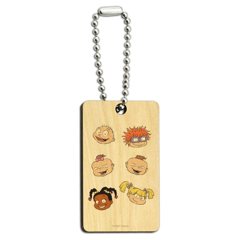 Rugrats Character Heads Wood Wooden Rectangle Keychain Key Ring ...