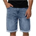 BVnarty Men's Blue Wide Leg Slim Denim Shorts Summer Casual Lightweight ...
