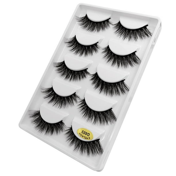 5 Pair 3D Natural Thick False Fake Eyelashes Eye Lashes Makeup ...