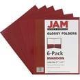 JAM Paper Glossy Two Pocket Folders, Maroon Red, 6 per Pack - Walmart.com