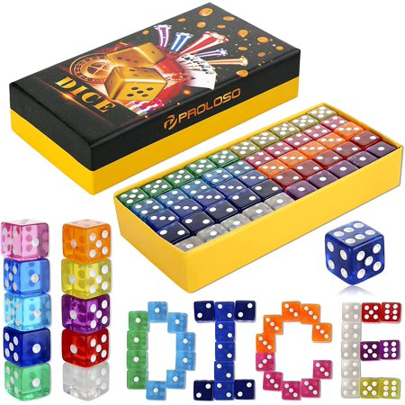 Bulk Game Dice Set 100 Pcs Sharp Edge Polyhedral Dice with Box D6 16 mm ...