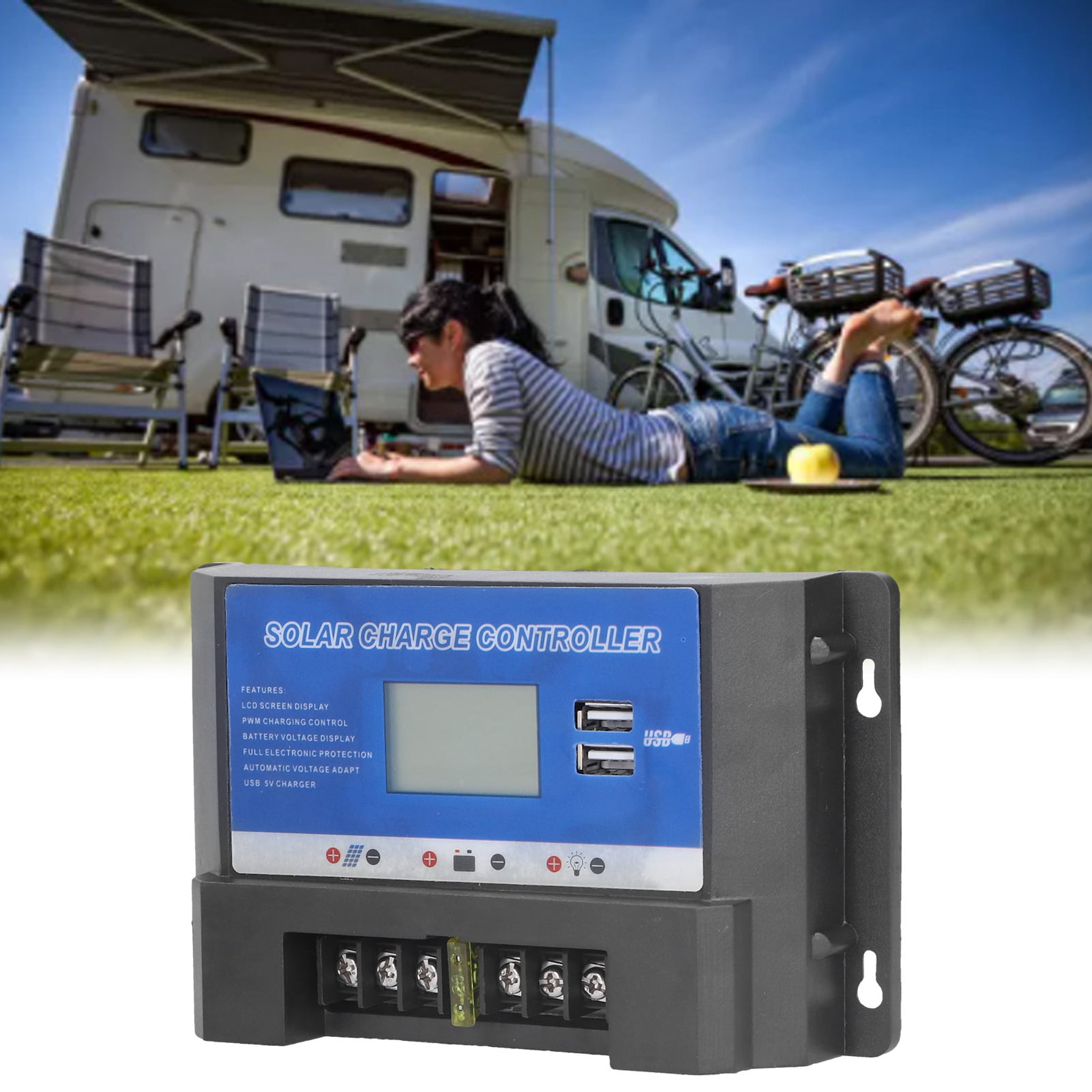 Crtynell Solar Charge Controller LCD Display Dual Usb Interface Durable crtynell-solar-charge-controller-lcd-display-dual-usb-interface-durable