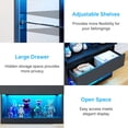 ModFurne Glass Display Cabinet with LED Lights and Glass Doors- 65 ...