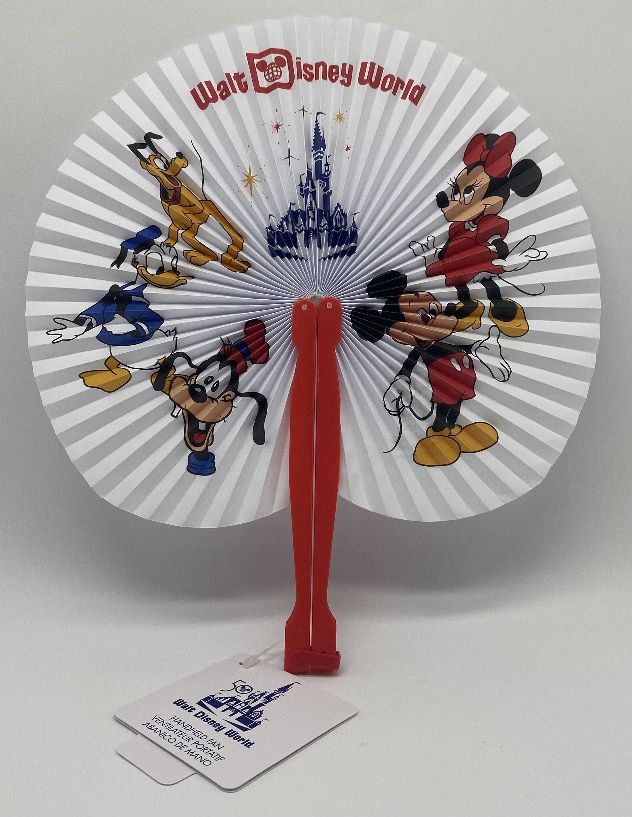 Disney Parks WDW 50th Celebration Vault Mickey and Friends Handheld Fan ...