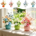 COM1950s Artificial Flower Arrangement in Ceramic Vase, Handmade Silk ...