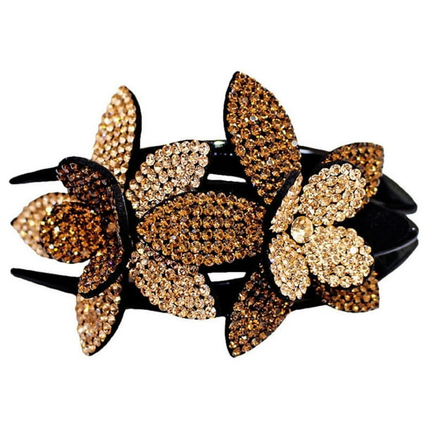 Visland Flower Style Hair Clip, Duckbill Clips with Rhinestones, Women ...