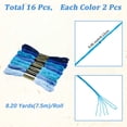 2 Bags 6-Ply Cotton Embroidery Floss stitch Threads for DIY Sewing Blue ...