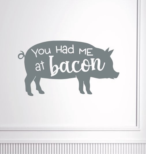 Home & Living Wall Décor Pig Farm Fresh Bacon Decal Home/Laptop ...
