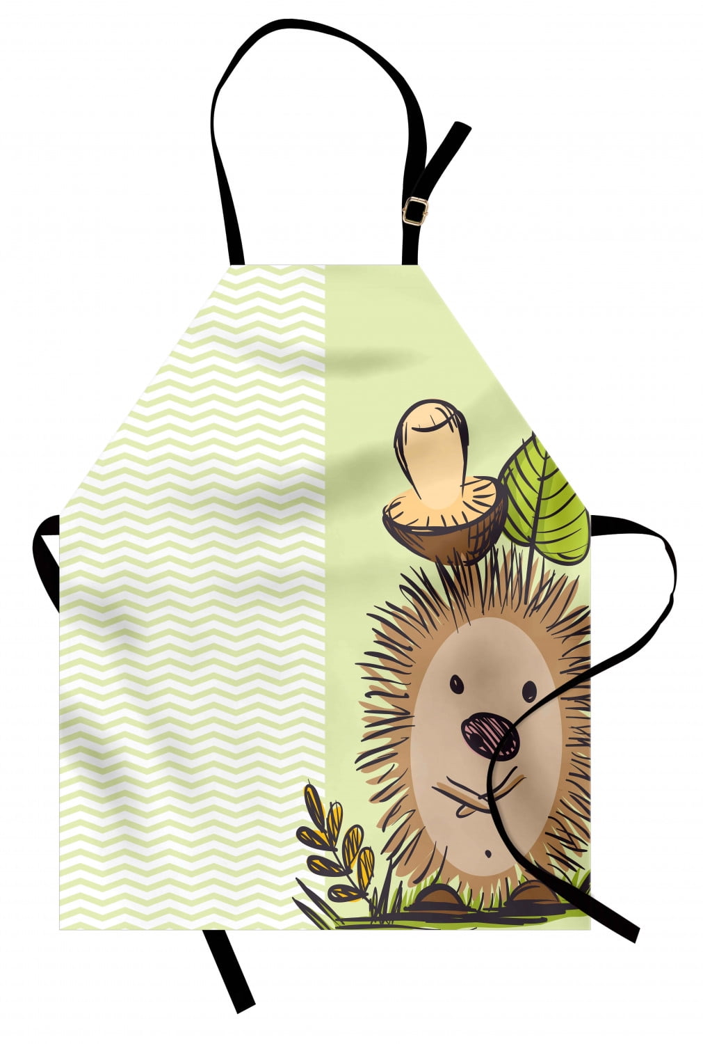 Mushroom Apron Cute Hedgehog Chevron Stripes Pattern Spiky Animal ...