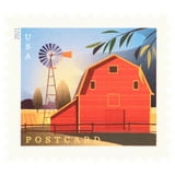 Barns USPS Postcard Rate Postage Stamps, Strip of 10, American History ...