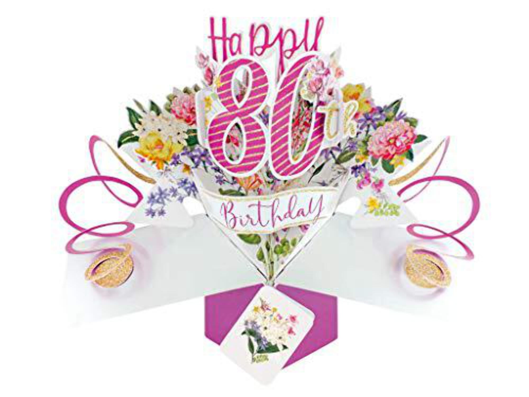 Happy 80th Birthday Pop-Up Greeting Card Original Second Nature 3D Pop ...