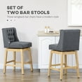HOMCOM Set of 2 Bar Height Stools, 180 Degree Swivel, 30" Seat, Solid ...