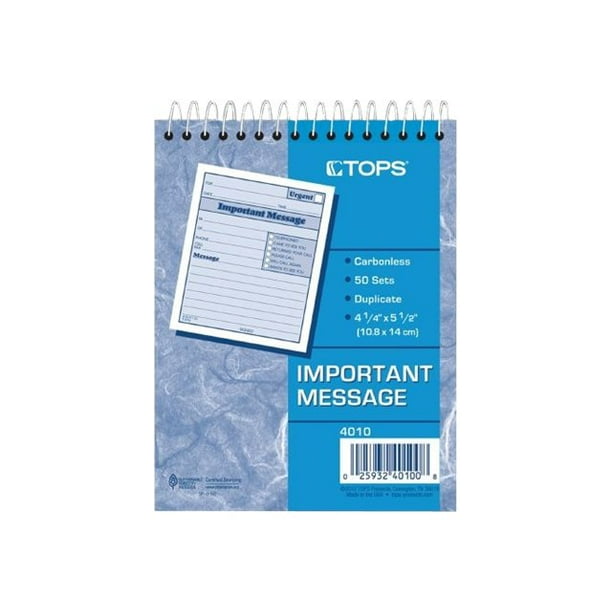 TOPS - Important message book - 50 sheets - - duplicate - carbonless ...