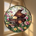 Piano Stained Glass Style Suncatcher, Music Inspired Window Hanging Art ...