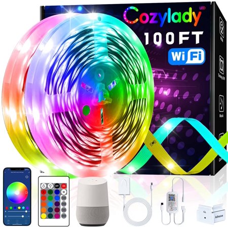 WiFi LED Strip Lights, Music Sync LED Light Strip Compatible with Alexa ...