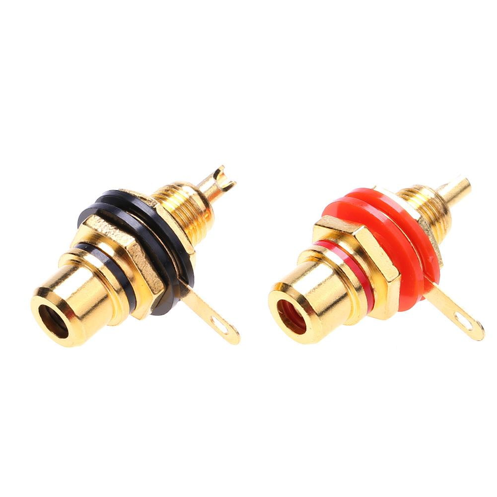2pcs RCA Female Socket Connectors for DIY Wire RCA Female Plug Audio ...
