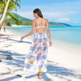 Blue Gingham Pattern with Small Flowers Women's Swimwear Cover Ups ...