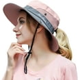 Visland Sun Protective Bucket Hat with Ponytail Hole, Women's Summer Hiking Cap, Breathable & UV ...