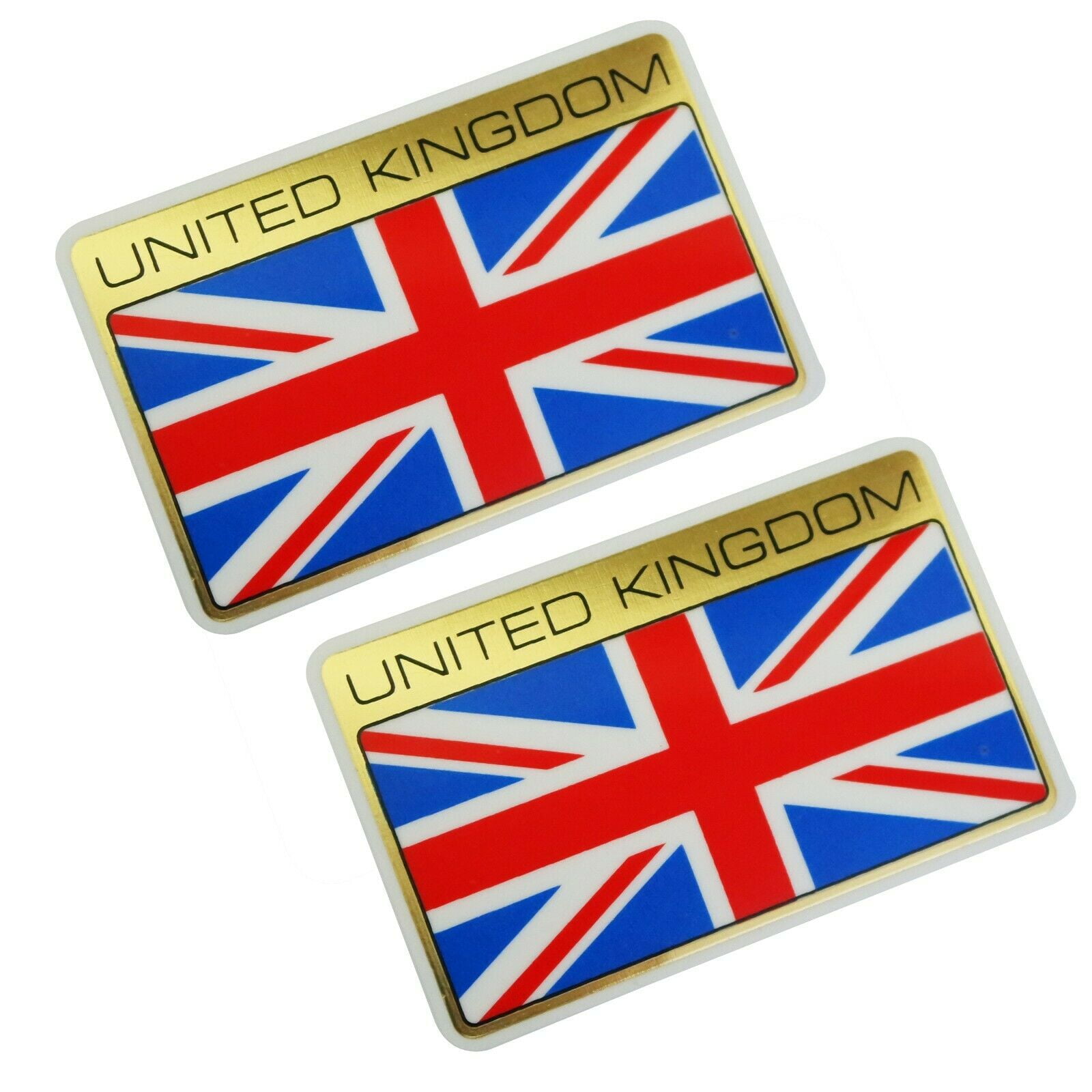 England UK United Kingdom Flag Sticker Emblem Set Golden Self Adhesive ...