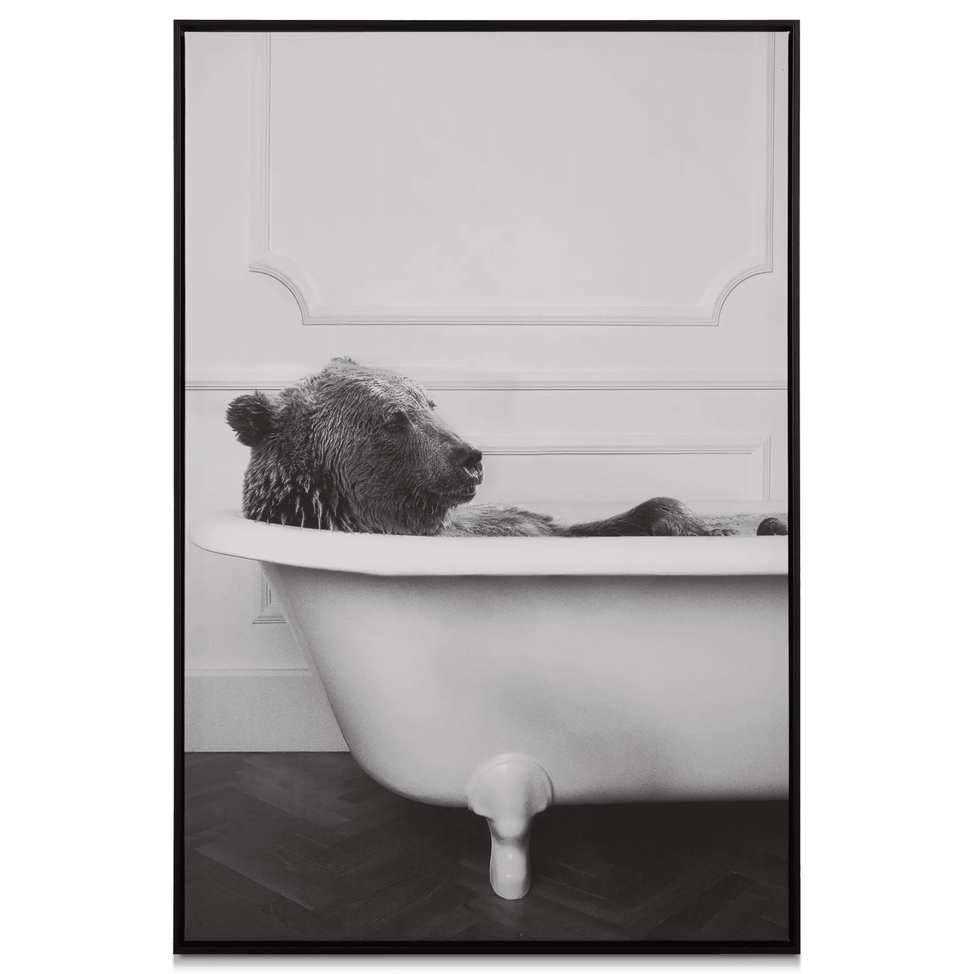 Click here for Bouclair Black And White Bear In Bathtub Printed F... prices
