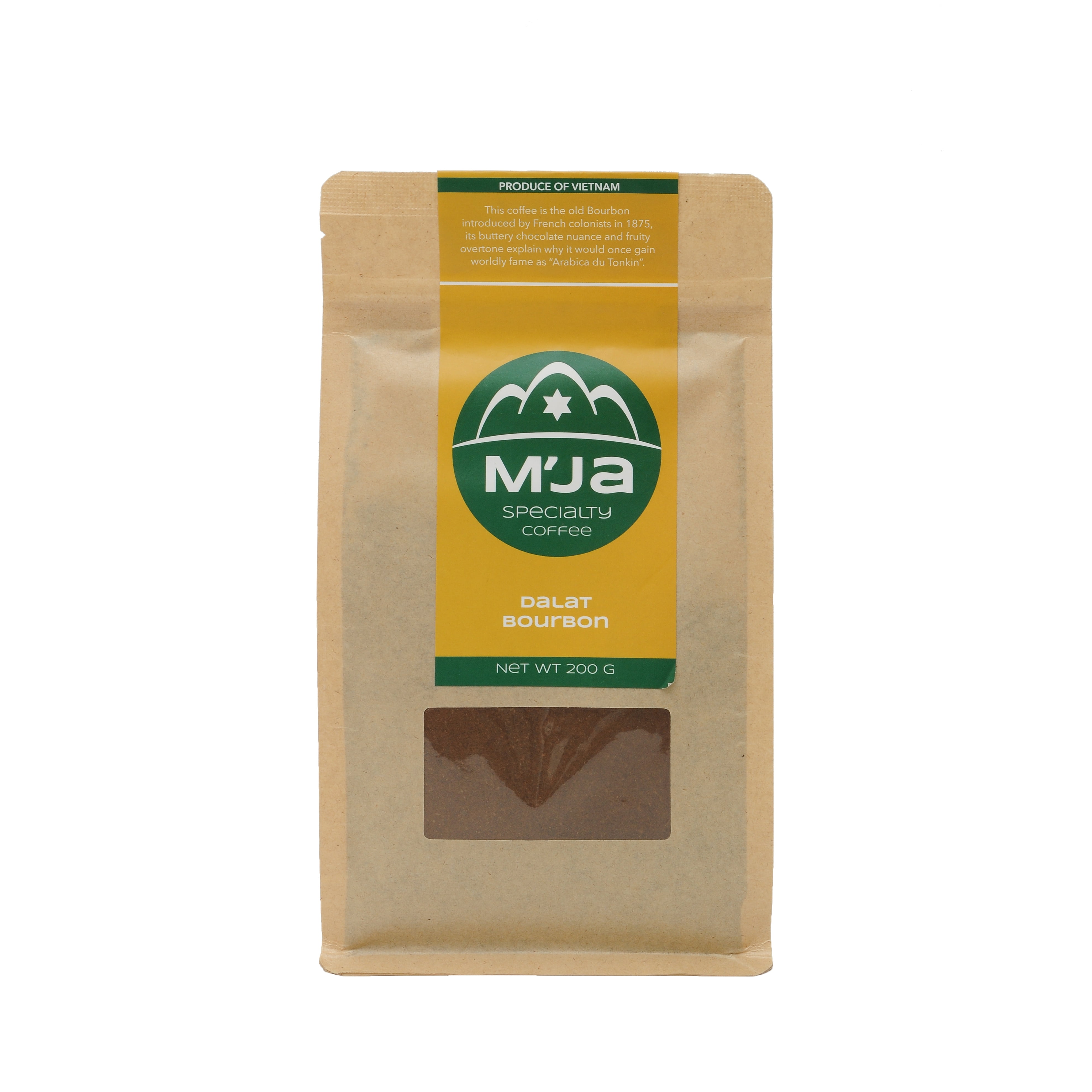 M'Ja Specialty Ground Coffee Dalat Bourbon Kraff Paper Produce Of ...